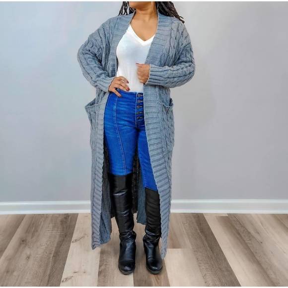 Rehab | Sweaters | New Rehab Chunky Cable Knit Cardigan Sweater In Grey ...